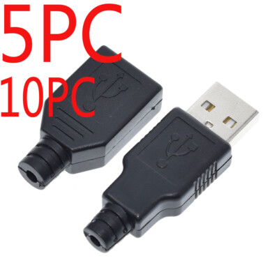USB Male Female 4 Pin Socket Connector Plug DIY Adapter Cable Solder ...