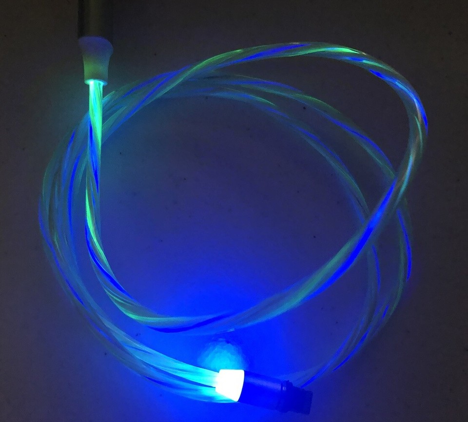 3ft LED el light-up data sync USB charger cable FOR apple iPhone 8 7 6 ...