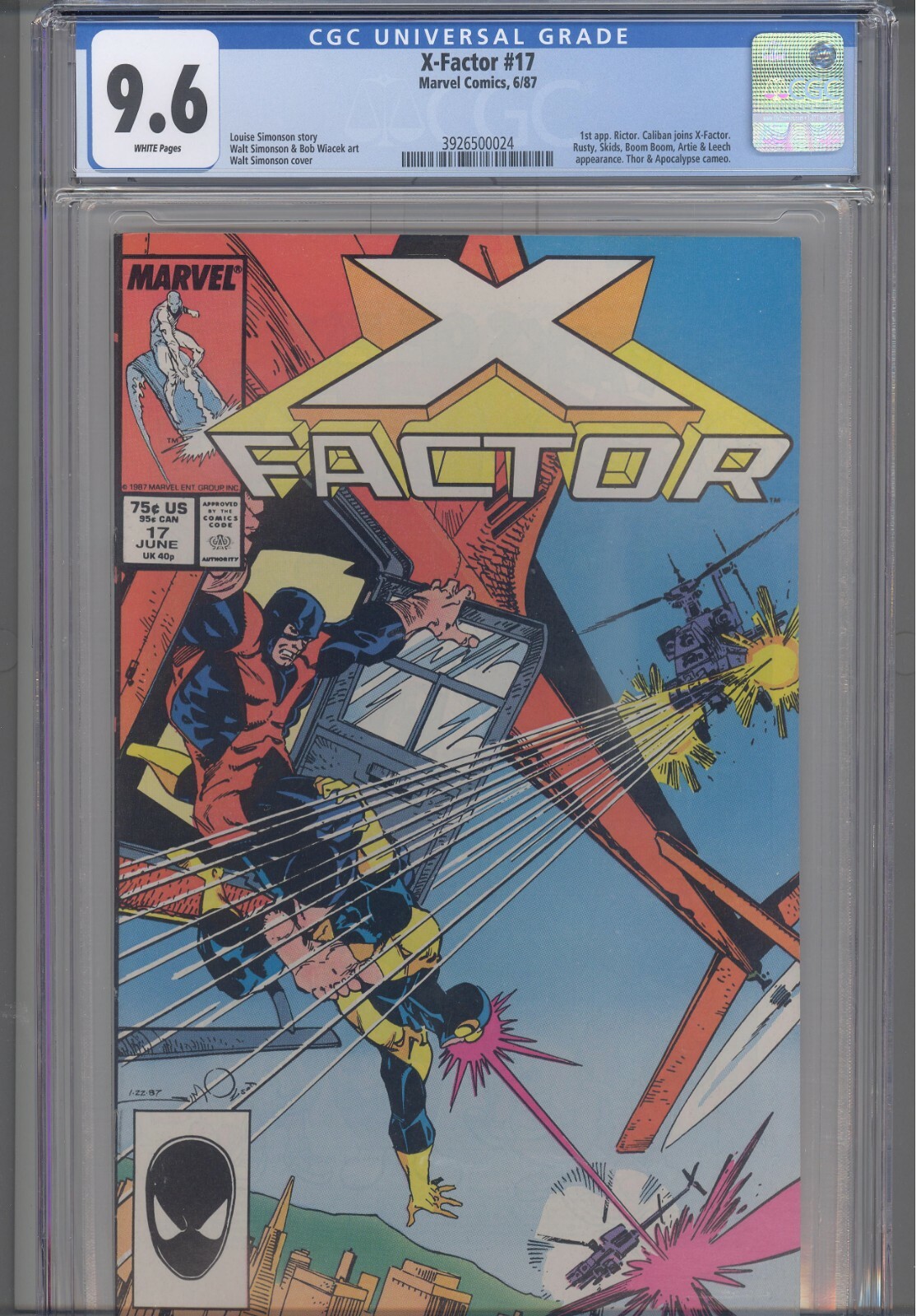 X-Factor #17 CGC 9.6 1987 Marvel Comics 1st App Rictor, Caliban Joins ...
