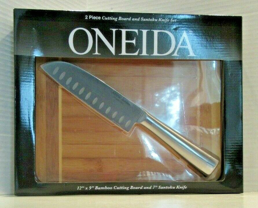 Oneida 2 Piece Bamboo Cutting Board 12 X 9 with 7 in Santoku Knife | eBay
