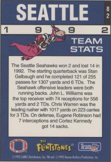 1993 CARDZ Team NFL The Flintstones Fred Flintstone #82 for sale | eBay