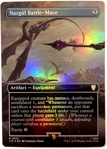MTG Nazgul Battle-Mace *BORDERLESS FOIL* The Lord of the Rings 510 NM ...