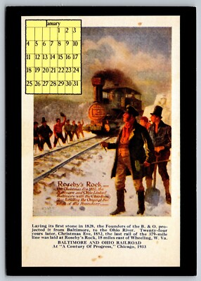Postcard Calendar Series 1987 January Roseby's Rock B & O Railroad 18N ...