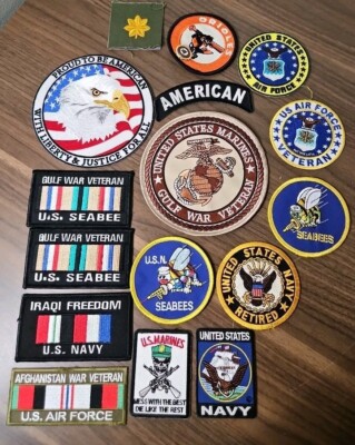 Original Military Patches Lot Of 13 Navy, Marines. Air Force Gulf War ...
