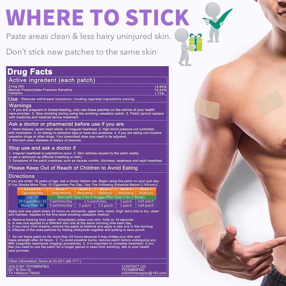 28 Packs 21mg Nicotine Patches, Step 1 Stop Smoking Patches to Help ...