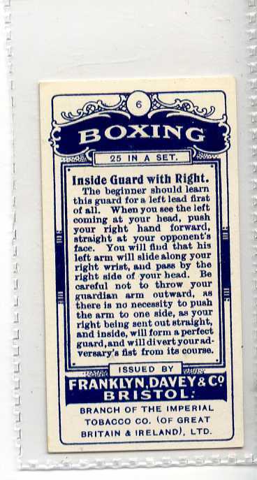 (Jd9533) FRANKLYN DAVEY,BOXING,INSIDE GUARD WITH RIGHT,1924,#6 | eBay