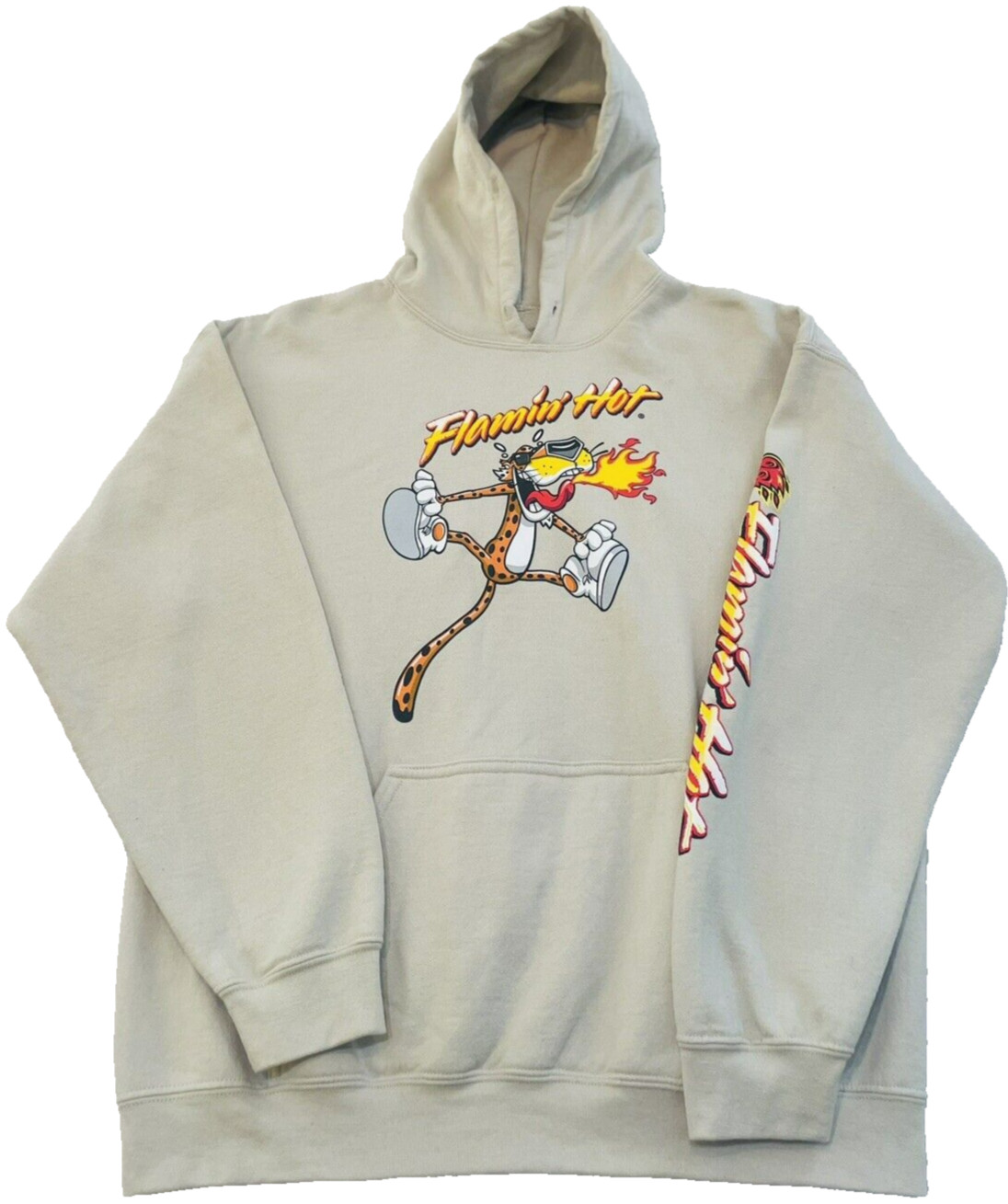 Cheetos Flaming Hot Hoodie Mens Large Sweatshirt Beig… - Gem