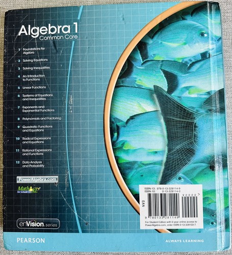 HIGH SCHOOL MATH 2015 COMMON CORE ALGEBRA 1 STUDENT EDITION GRADE 8/9 ...