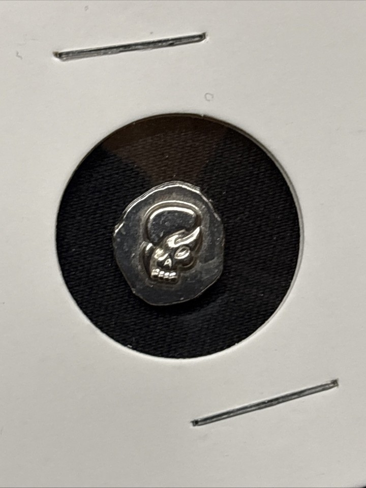 1g .999 Silver Grunge Girl Skull Round Handmade Round Coin | eBay UK