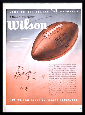1945 Wilson Sports Equipment Vintage Print Ad Football Original | eBay