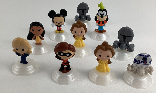 Disney 100 Anniversary McDonald's Toy Figures Belle Goofy R2-D2 Mickey ...