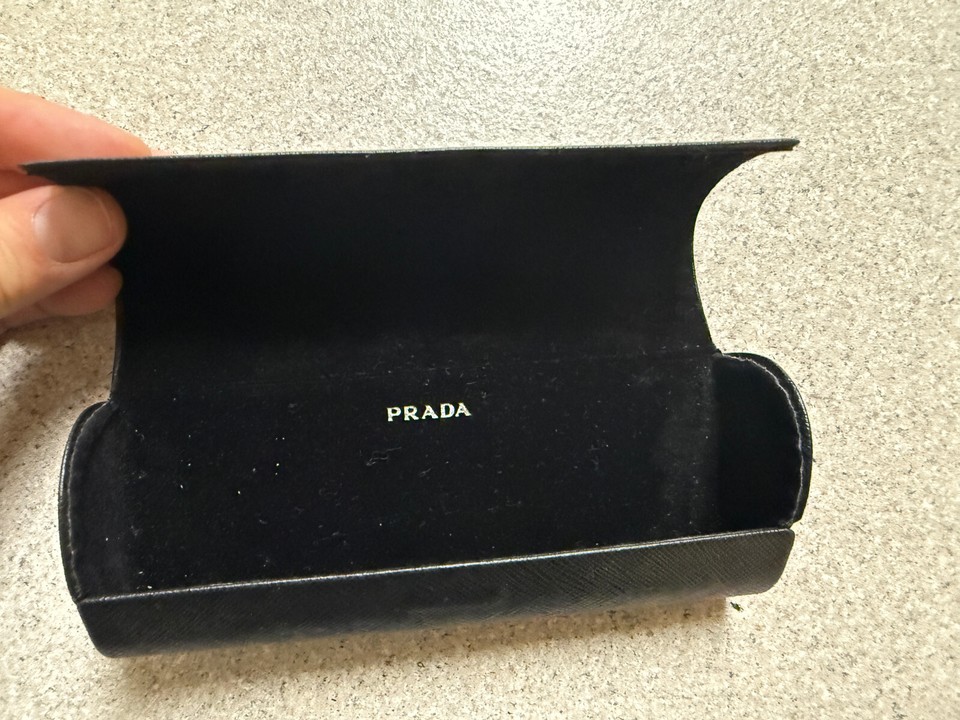 Authentic PRADA Sunglasses Eyeglasses Magnetic Closure Hard Shell Flip ...