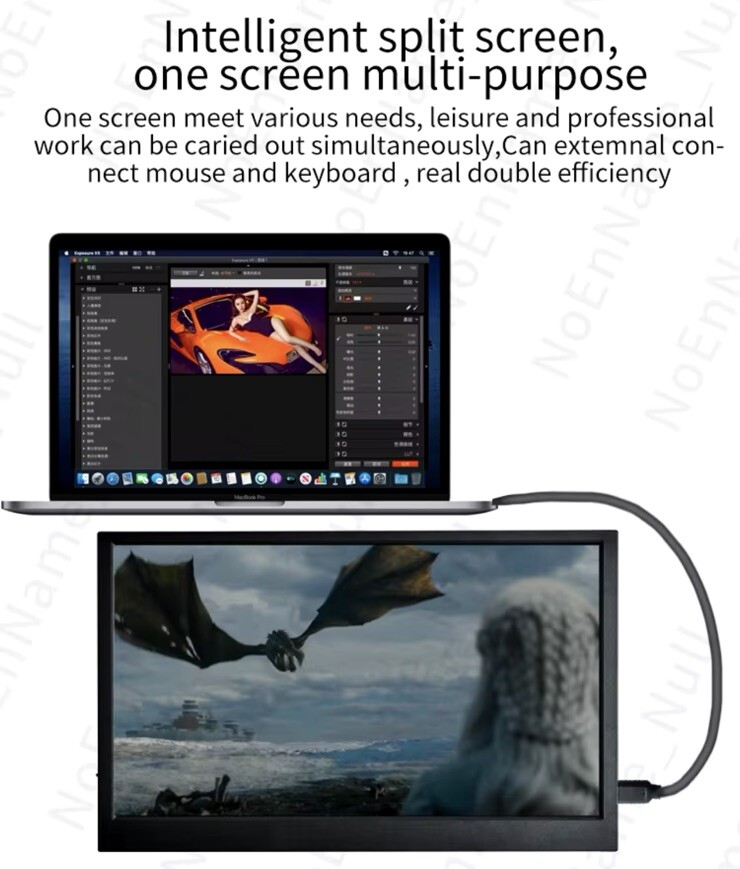 Portable Monitor 11.6 Inch LCD Display HDMI USB-C Gaming Travel PC ...