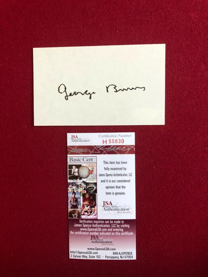 George Burns "Autograph" (JSA) Index Card (Scarce / Vintage) | eBay