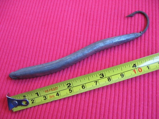 Vintage Saltwater Slim Block Tin Squid Jig Striper Fishing Lure | eBay