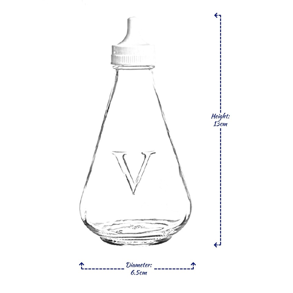 Glass Vinegar Bottle Traditional Dressing Pourer Shaker Dispenser Table ...