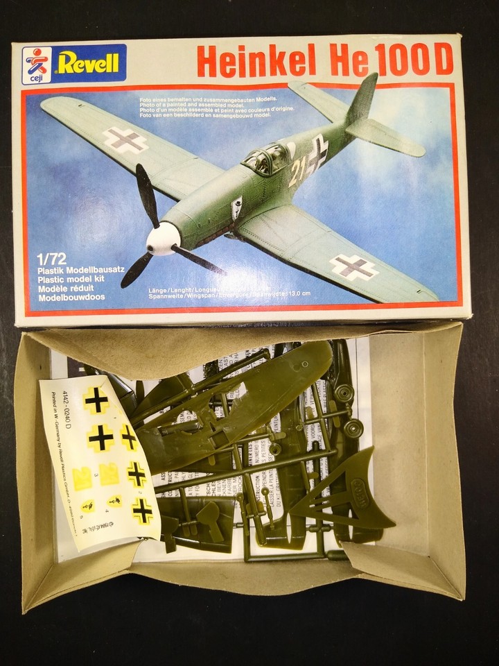 (3) OLDER REVELL AIRCRAFT 1/72 SCALE PLANE MODEL KITS Heinkel HE100 ...