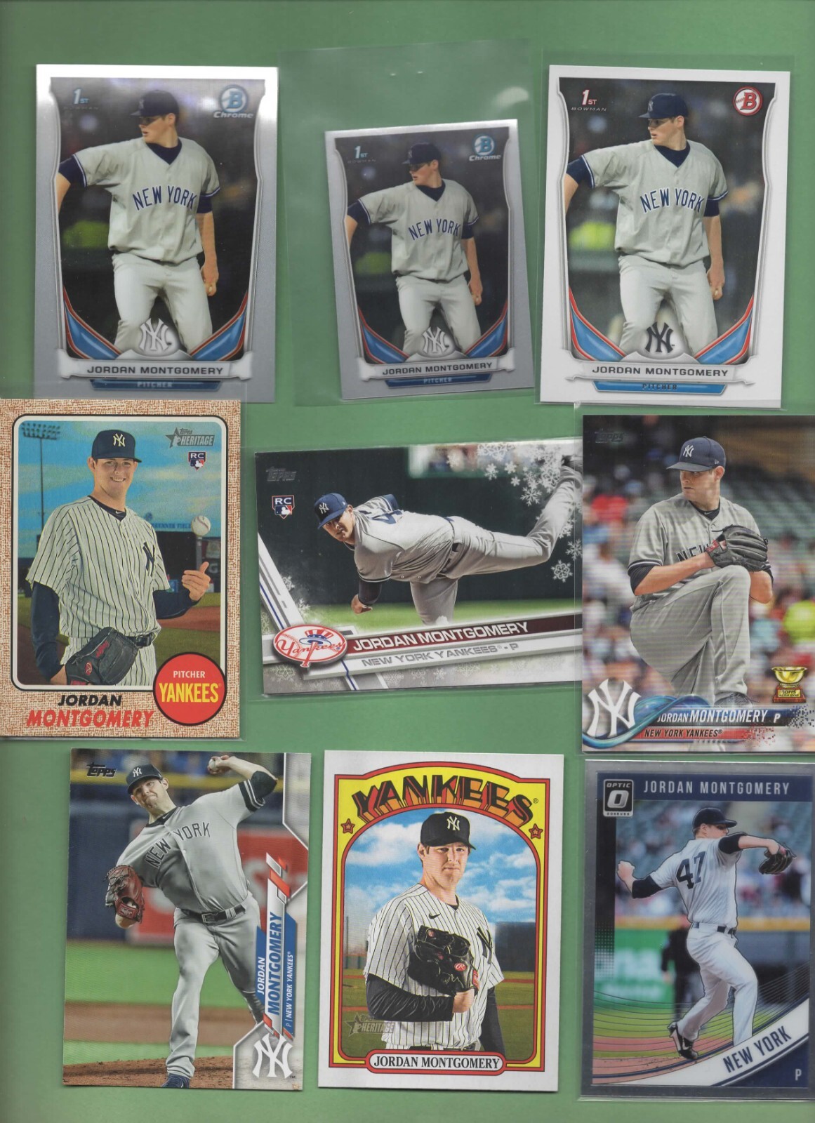 Jordan Montgomery (NY Yankees, Cardinals & now w/D'Backs) 18 Card Lot w ...