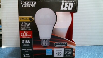 Feit Electric Dimmable LED Light Bulbs 2Pk | eBay