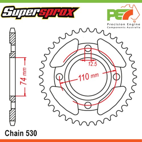 New * Supersprox * Rear Sprocket For YAMAHA XS500 ALLOY WHEEL 500cc ...