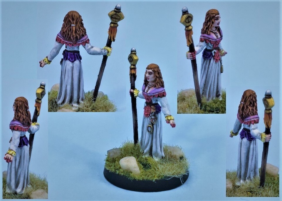 Ral Partha painted miniature cute female Sorceress with staff | eBay