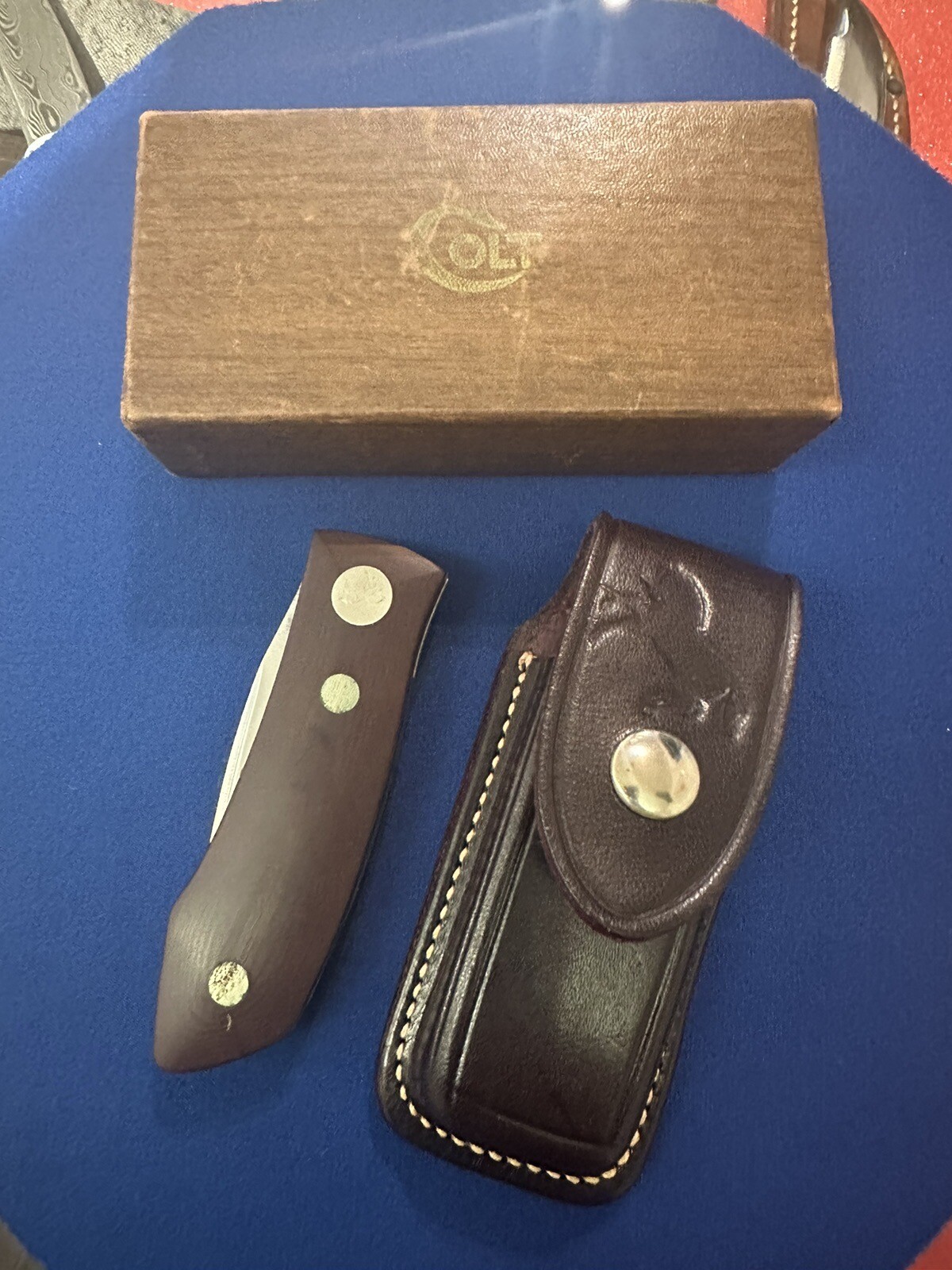 Vintage Colt Folding Knife~ Original Brown Box~ Original Sheath~SWEET ...