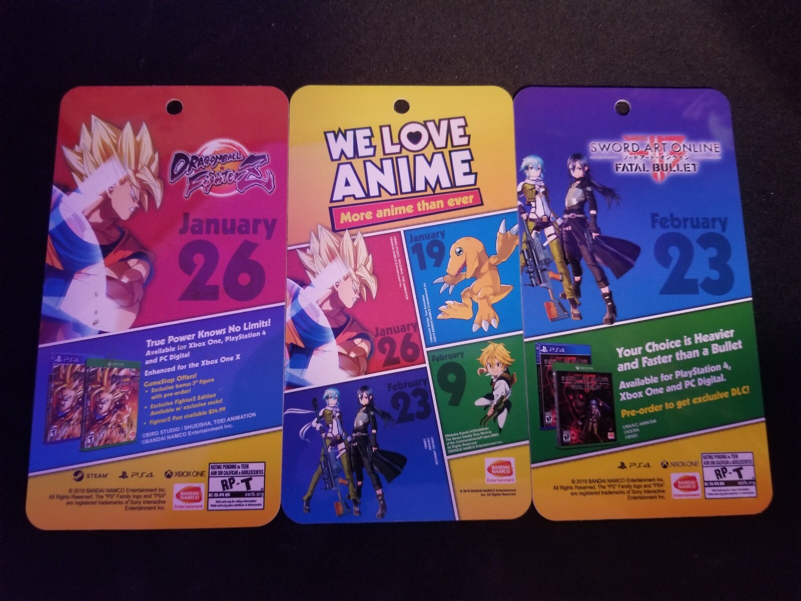 We Love Anime Gamestop Plastic Display Advertising Cards | eBay