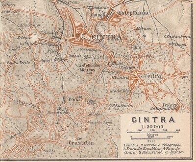SINTRA Portugal Original Map 1929 | eBay
