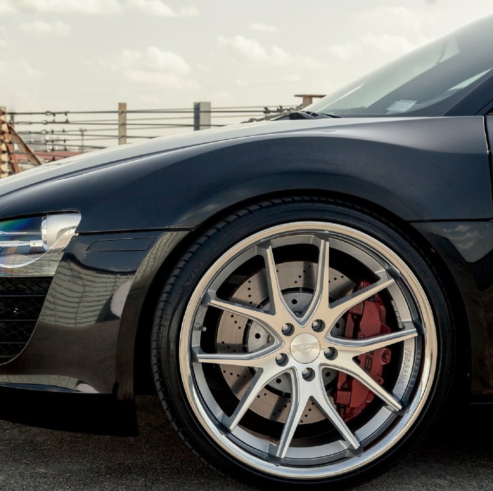 (4) 20" STAGGERED FERRADA FR2 20x9 20x10 SILVER w/CHROME LIP CONCAVE ...