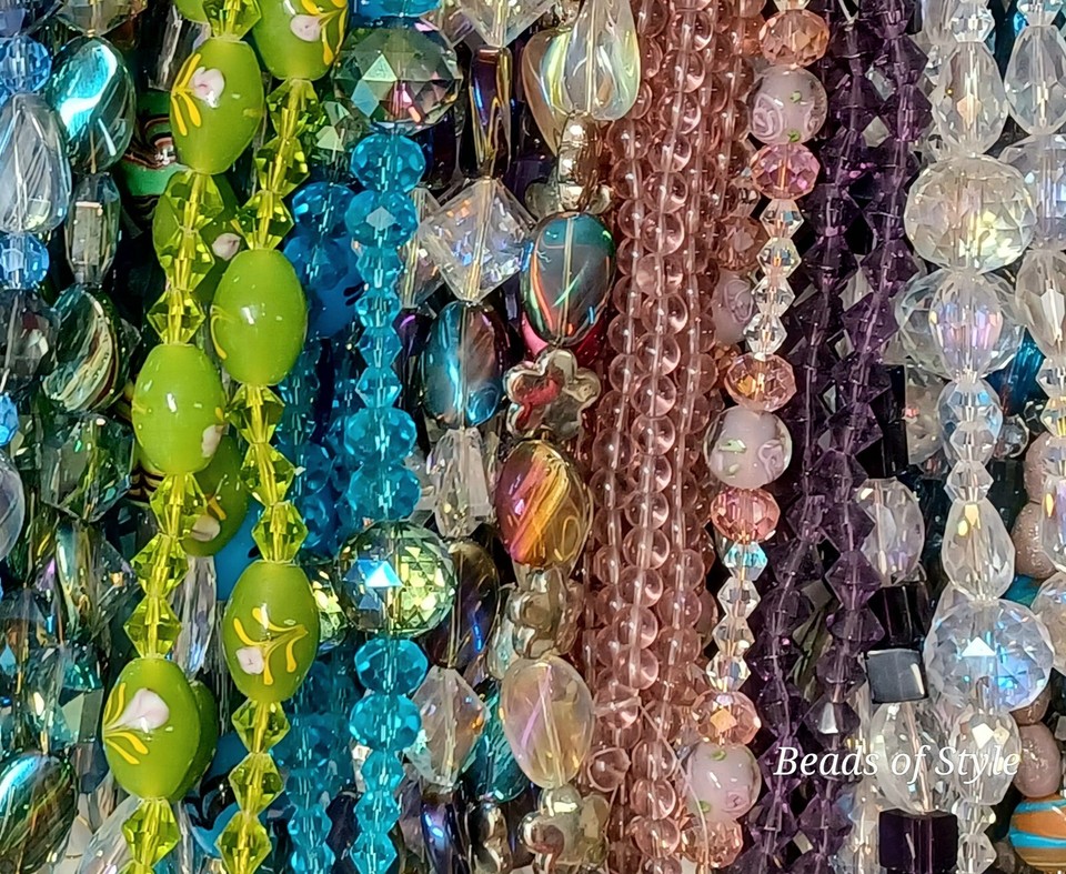 12x Glass bead strands beading lots jewelry making lot Crystal beads ...
