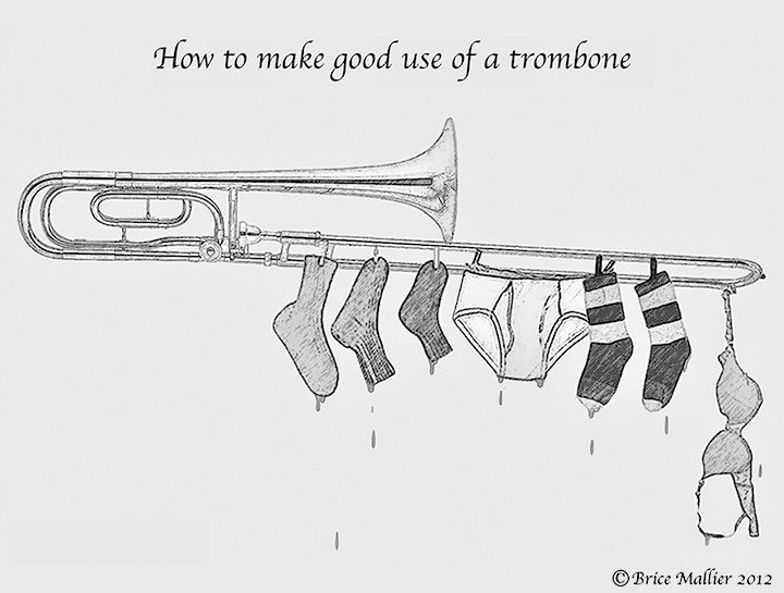 Trombone humor drawing print | eBay