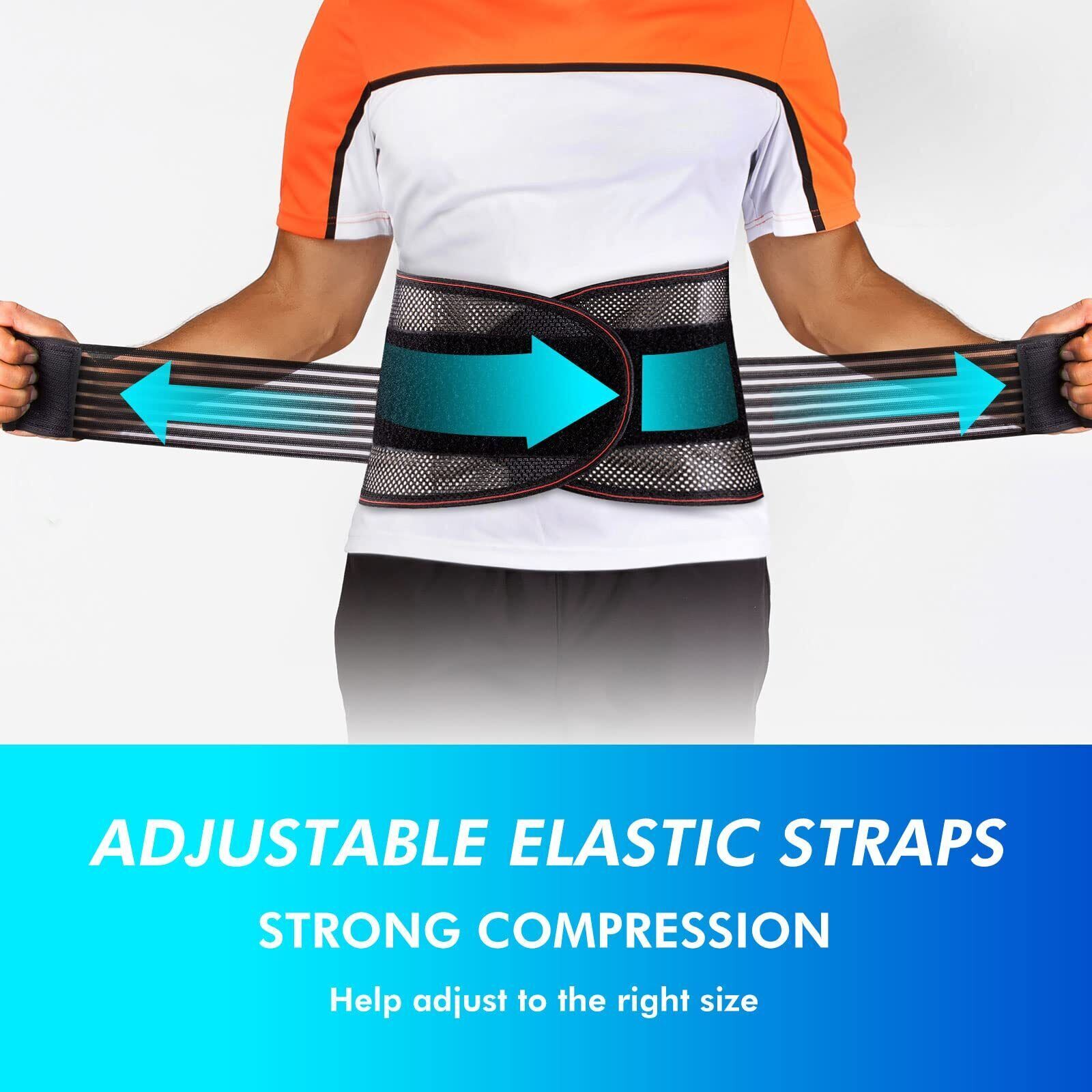 Lower Back Support Waist Sprain Brace Belt Sciatica Pain Therapy Work ...