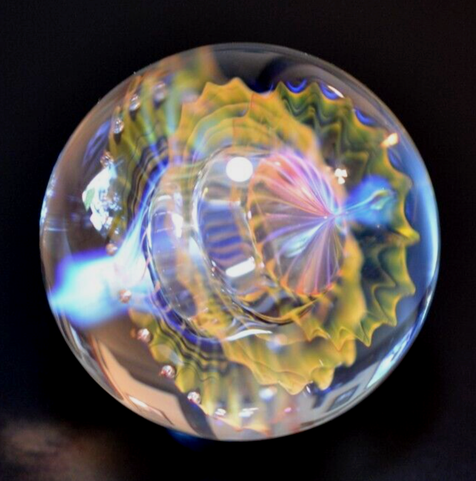 RYAN WHITMORE GLASS MARBLE/1.605"-TRIPLE SPINNING DERVISH-DELICATE ...