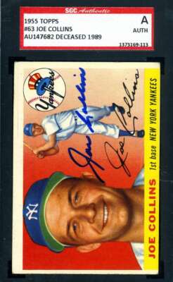 Joe Collins SGC Signed 1955 Topps Autograph | eBay