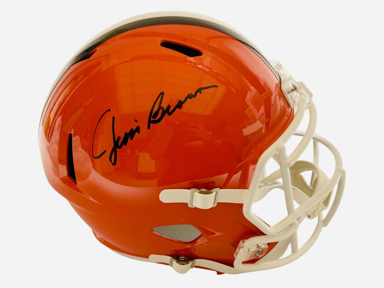 JIM BROWN AUTOGRAPHED CLEVELAND BROWNS FULL SIZE SPEED HELMET RADTKE ...
