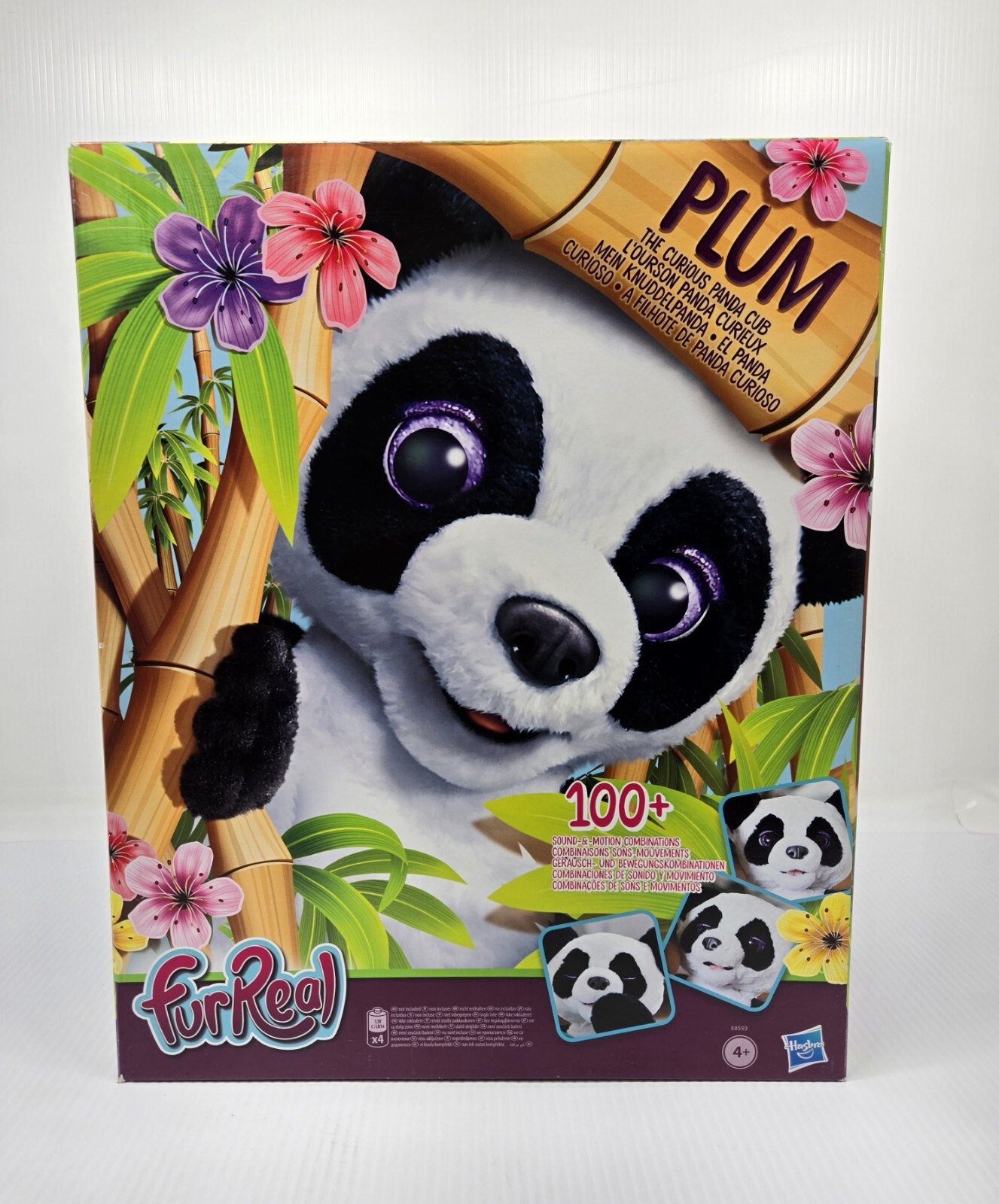 Hasbro FurReal PLUM The Curious Panda Bear Cub Interactive Plush Sound ...