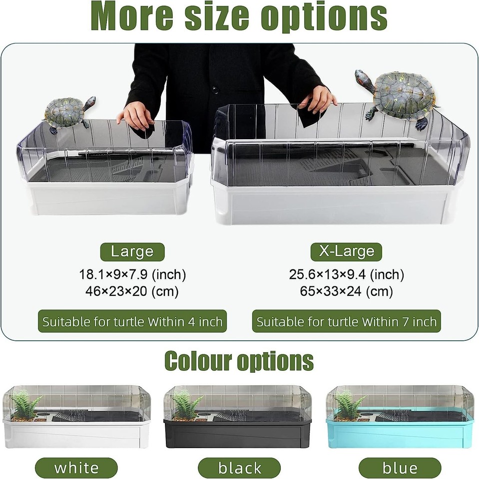 Turtle Aquarium Reptile Terrarium Turtle Tank kit with Accessories | eBay