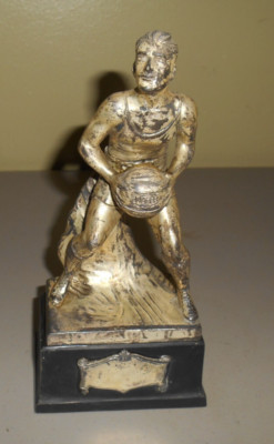 Antique Vintage Basketball Trophy Laced Basketball Weidlich Bridgeport ...