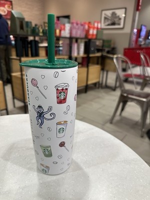Starbucks X Roller Rabbit Stainless Steel Tumbler Cup Holiday Christmas ...