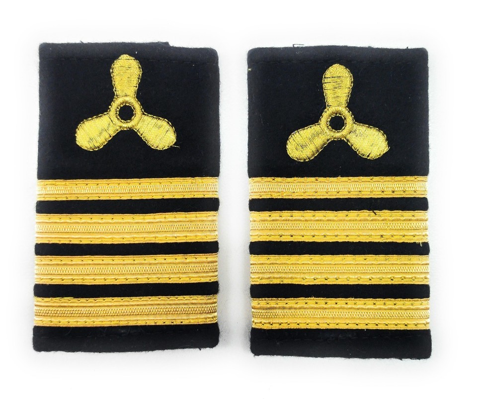 Marine Uniform Ship Chief Engineer Shoulder Board 4 Stripes Epaulette ...