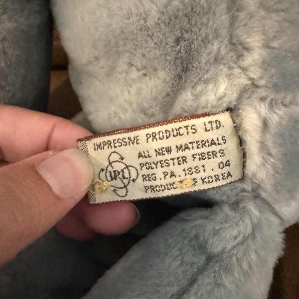 Vtg 1980s Talking Wrinkles 17” Puppet Gray Plush Hound Dog Toy Ganz ...