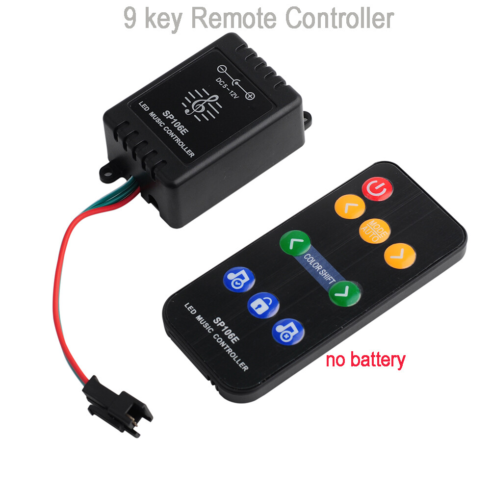 DC 5V WS2812B 5050 RGB LED Ring Light Remote Controller 5V 2A Power ...