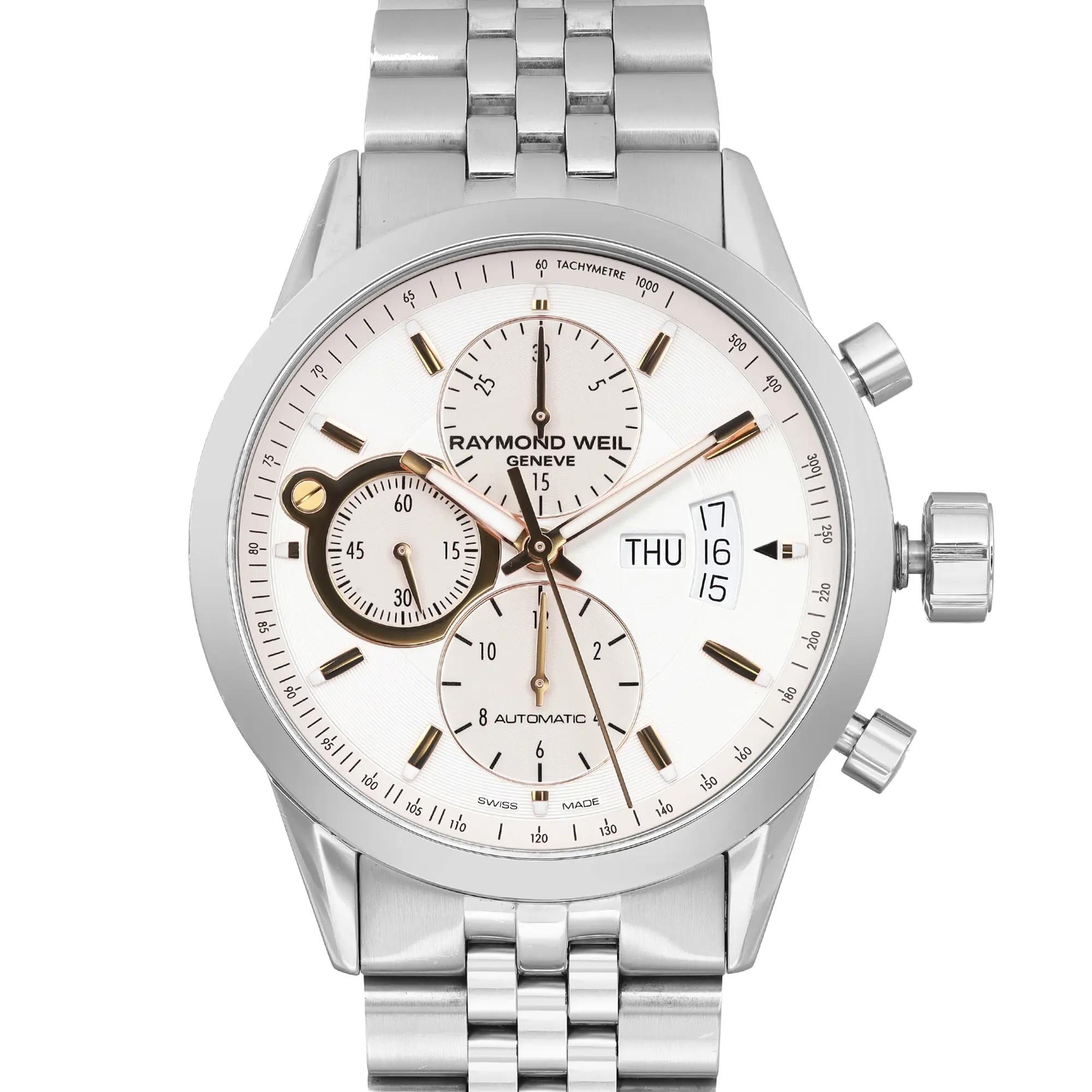 Raymond Weil Freelancer 42mm Steel Silver Dial Automatic Men Watch 7730 ...