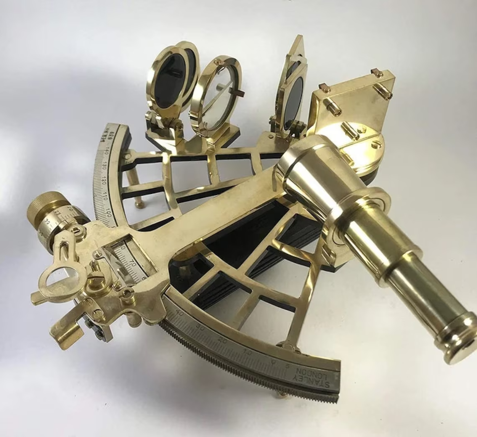Nautical hand-made brass 9"sextant nautical working navigational ship ...