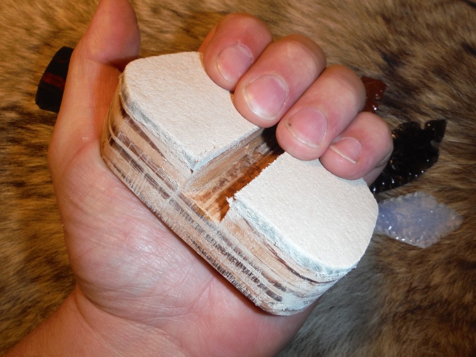 HARD HAND PAD PALM ANVIL Flint Knapping Primitive Knife Preform Leather ...