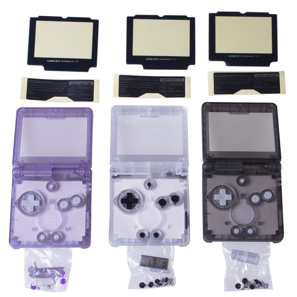 Replacement Housing Shell Kit Clear for Nintendo Game Boy Advance SP ...