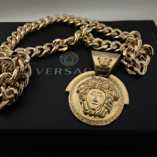 Versace Authentic Extra Large Medusa Charm Thick Necklace Chain Gold ...