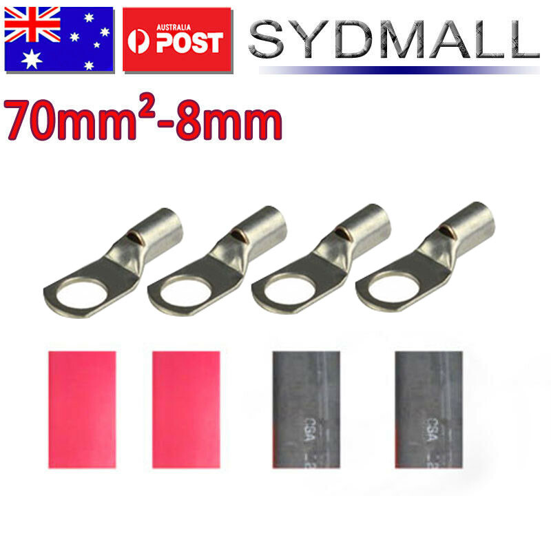 4 X Battery Cable Lead Lug 70-8 Terminals Car Invertor Generator 12V ...