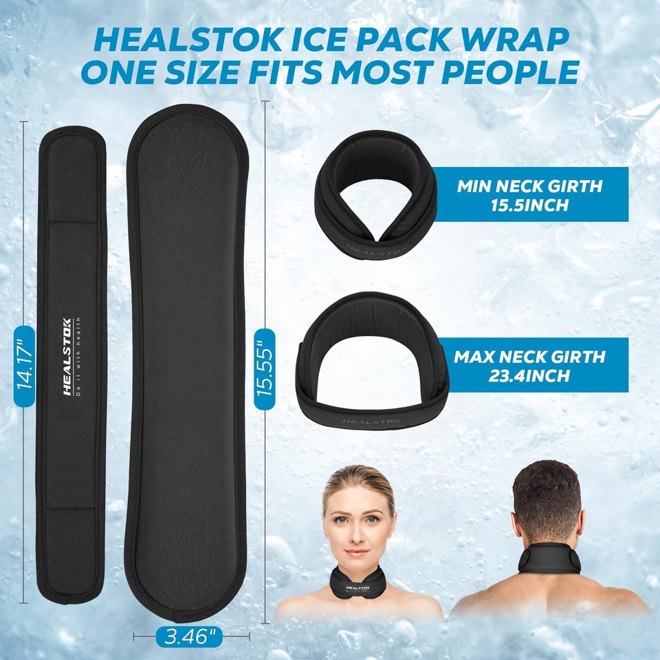 Cervical Ice Pack Wrap - Cold & Hot Therapy Ice Packs for Neck Injuries ...