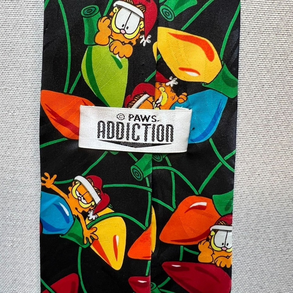 Garfield Christmas Lights Polyester Tie By Paws Addiction | eBay